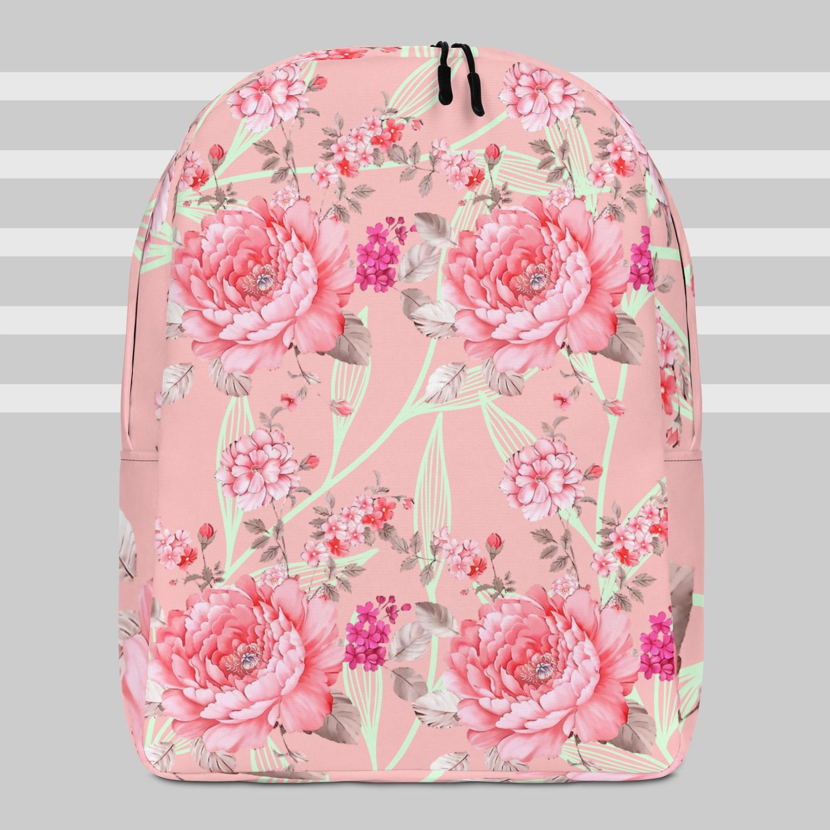 Peach Floral Minimalist Backpack – WaTTerMaLLone